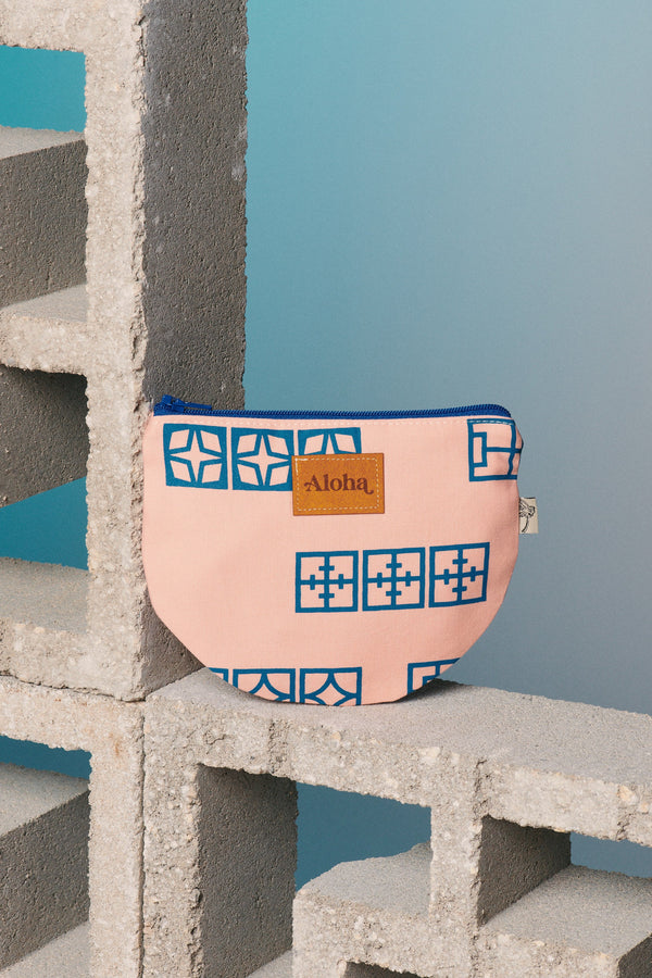 Half Round Pouch - Breeze Block Peach – Roberta Oaks, Hawaii